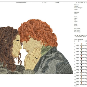 Outlander Couple Embroidery Design - Etsy