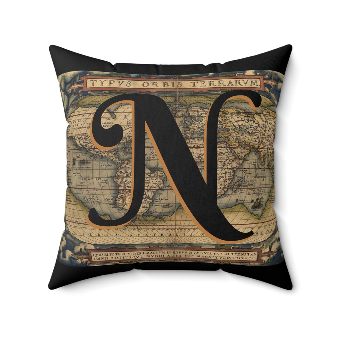 Old World Map Monogram Pillow! - Etsy