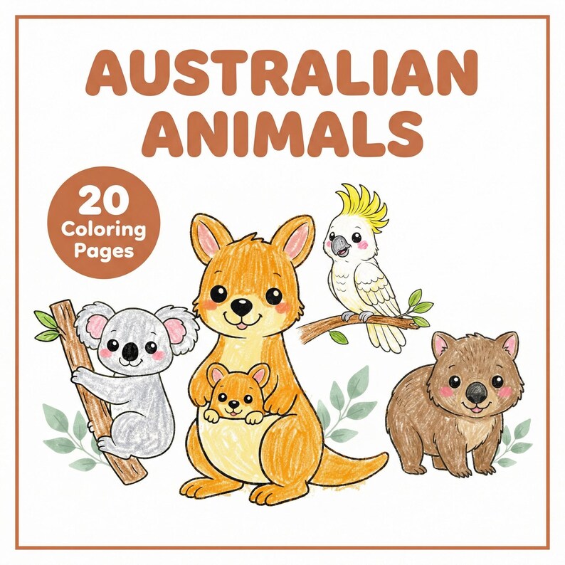 Australian Animals Coloring Pages, Name Tracing, Handwriting Practice ...