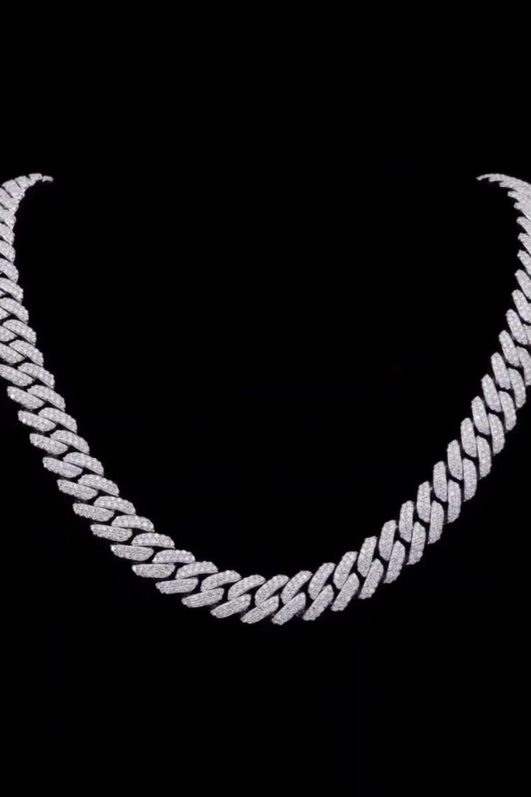 Prong Cuban Link Chain - Customizable Bail - Men/women Chain | Icon Out ...