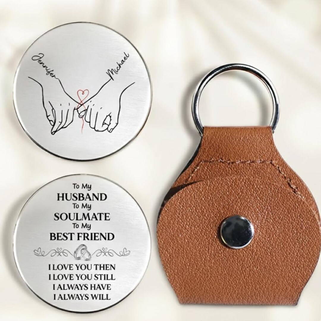 Personalized Photo Pocket Hug, Custom Couple Keepsake, Couple Keychain ...