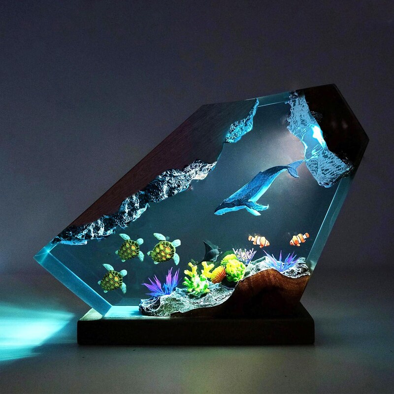 Sea Life Epoxy Lamp - Etsy