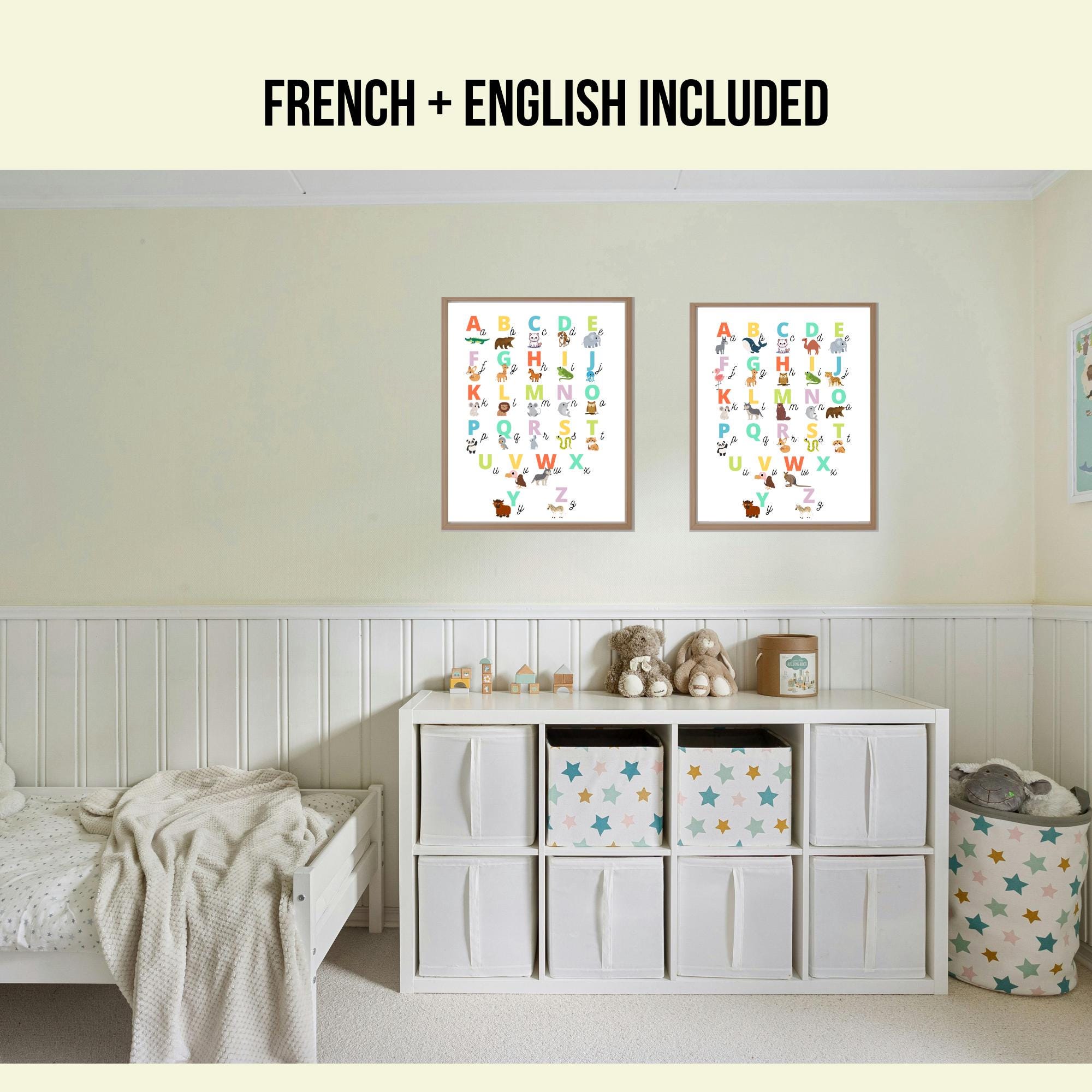 Animal Alphabet Poster Printable | ABC Animals Wall Art | French ...