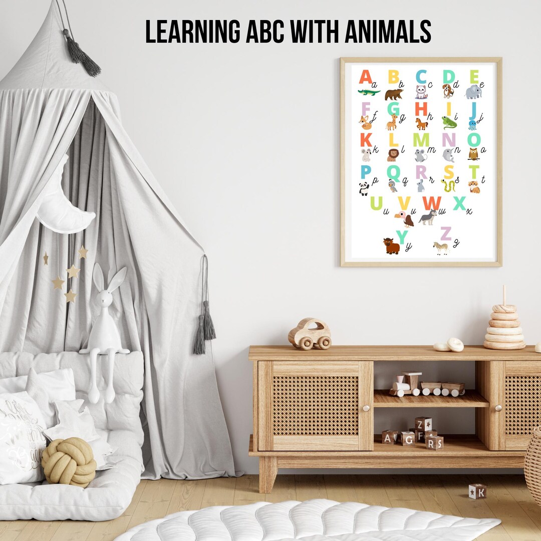Animal Alphabet Poster Printable | ABC Animals Wall Art | French ...