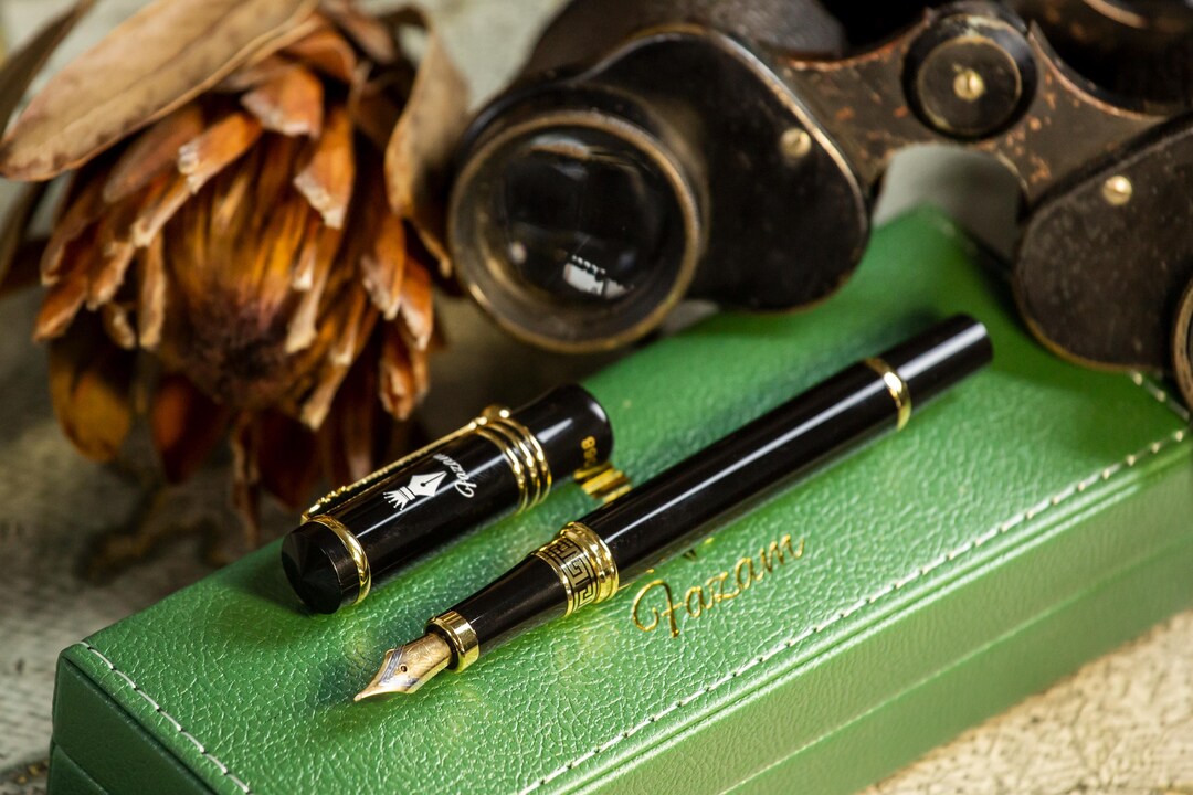 Fazam First Class Fountain Pen | Elegant Black With Metallic Accents ...