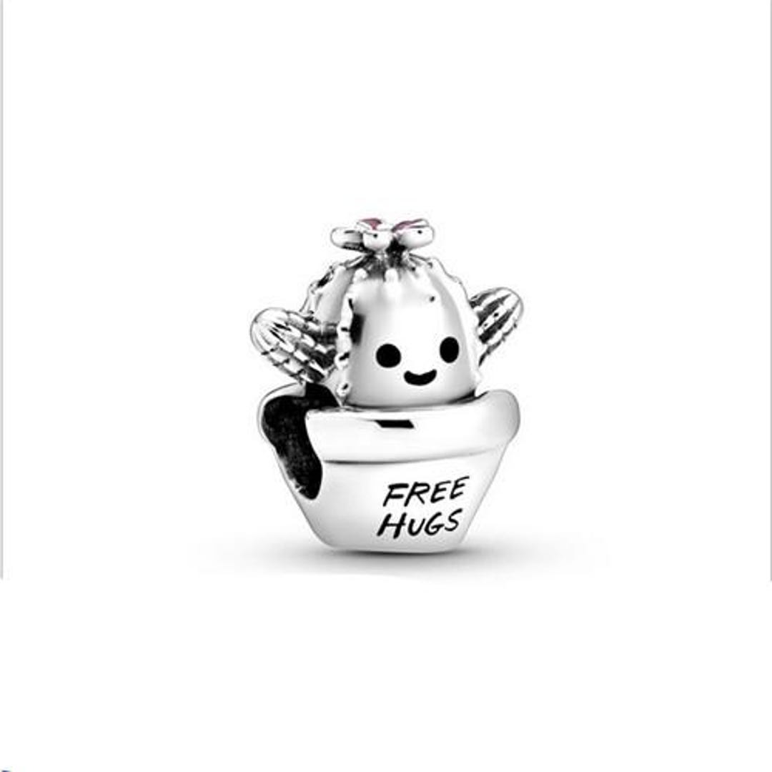 Pandora Sterling Silver Free Hugs Cactus Love Charm Flower Pot Bead - Etsy