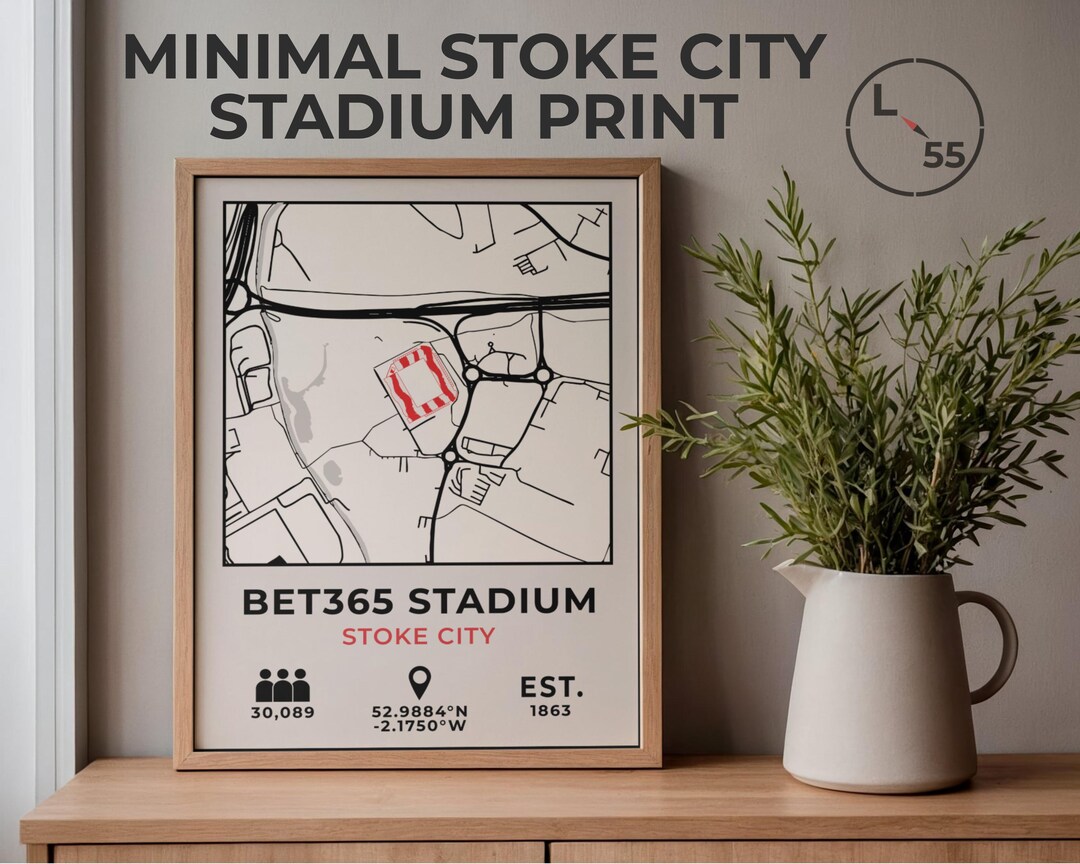 Stoke City Stadium Map Print | Bet365 Stadium Poster | Championship ...