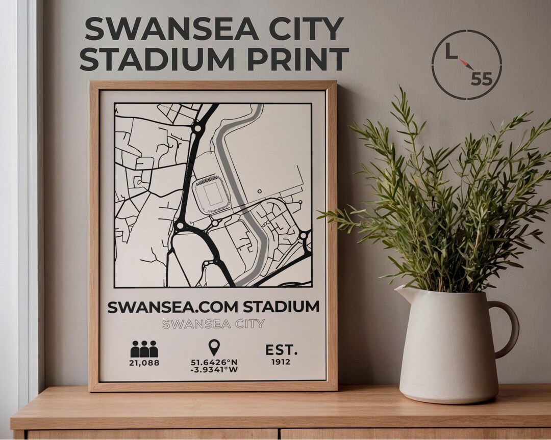 Swansea City Stadium Map Print | Swansea.com Stadium Poster ...