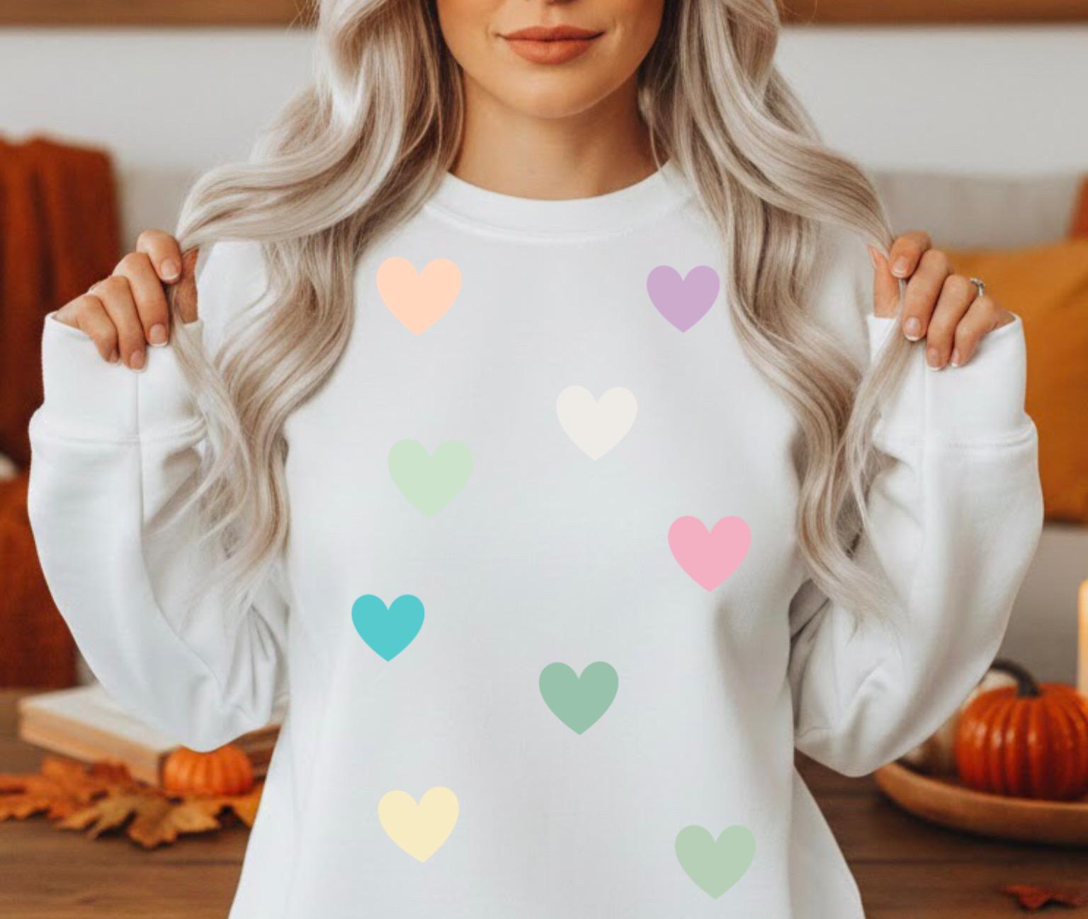 Heart Png Bundle, Pastel Rainbow Hearts Clipart, Valentine’s Day ...