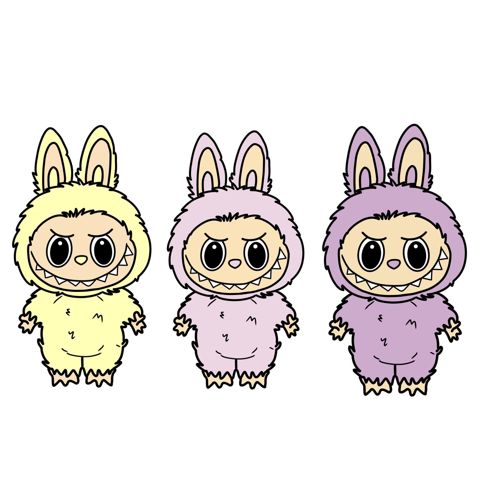 Labubu Clipart Bundle, Pastel Kawaii Monster PNG (digital Download) - Etsy