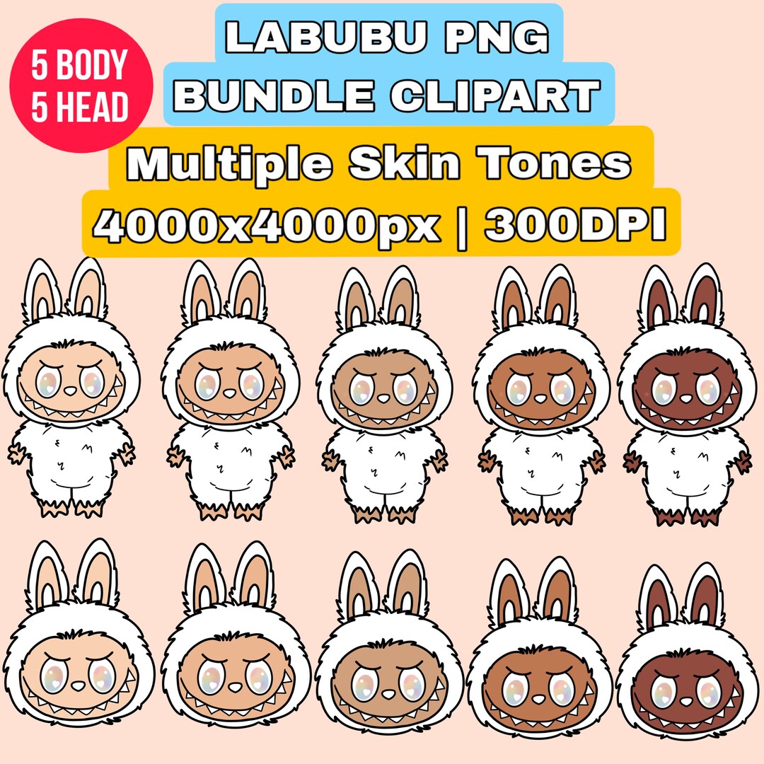 Labubu Clipart Bundle, Multi Skin Tone Kawaii PNG (digital Download) - Etsy