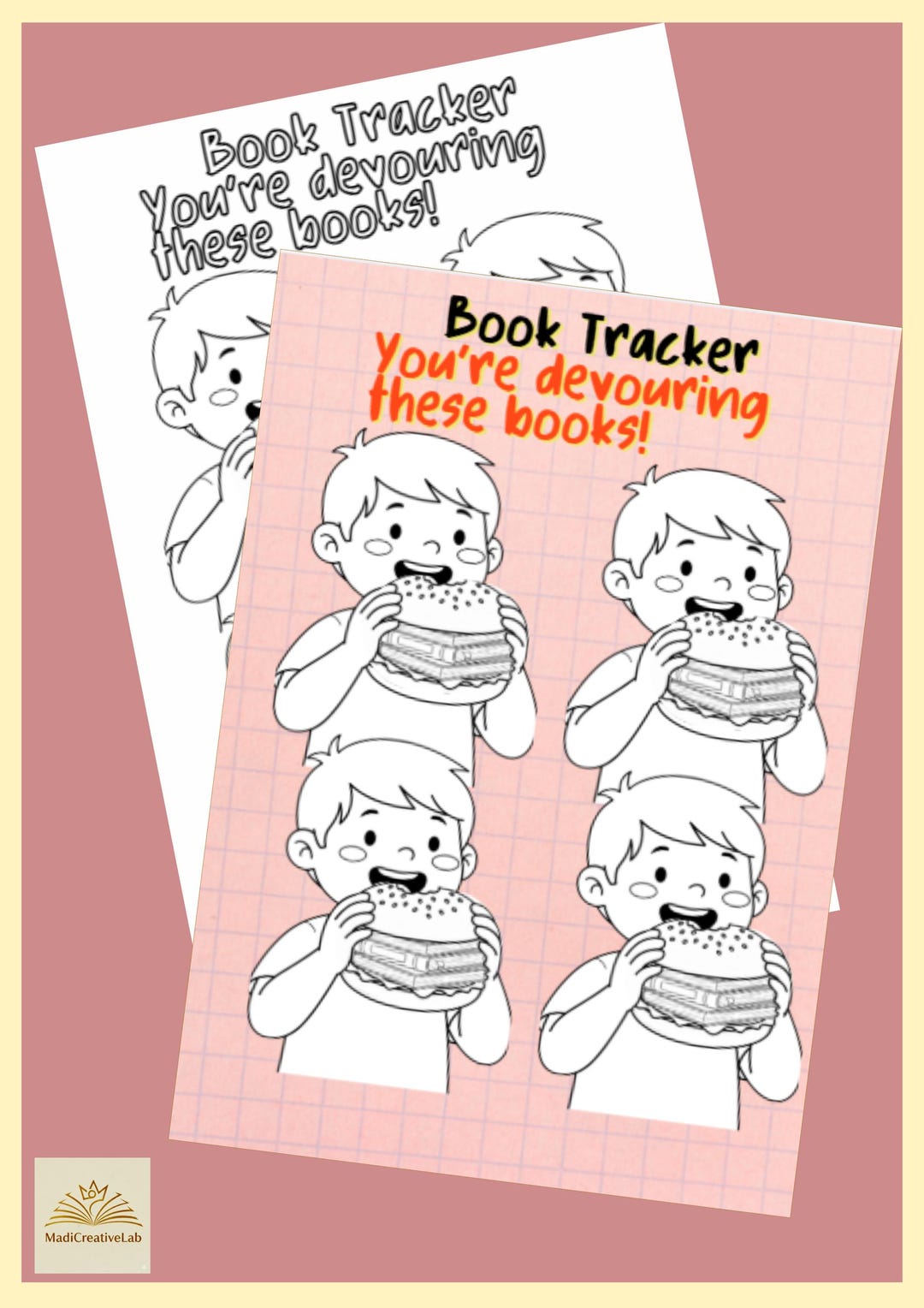 Printable Book Tracker for Kids, Teacher Created Reading Log, Funny ...