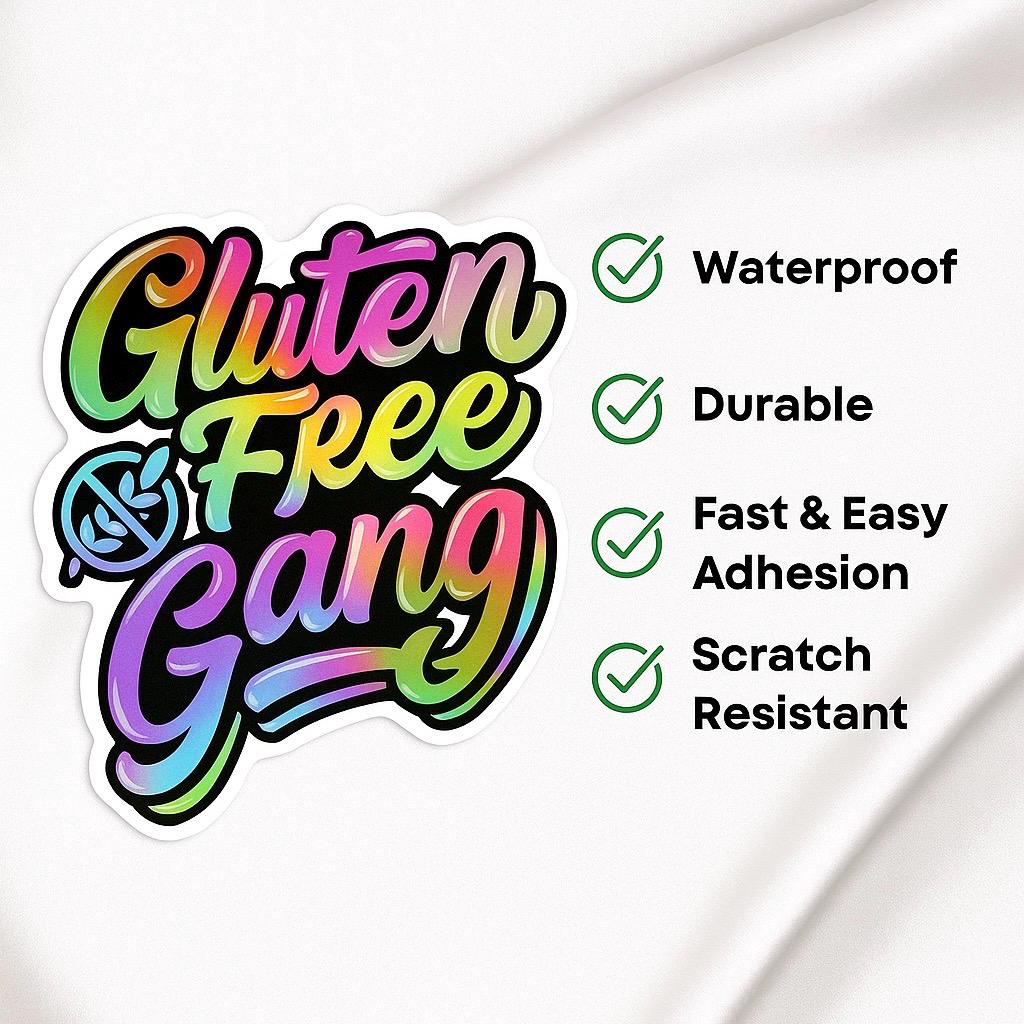Gluten Free Era Holographic Sticker | Waterproof Vinyl Decal 7cm - Etsy