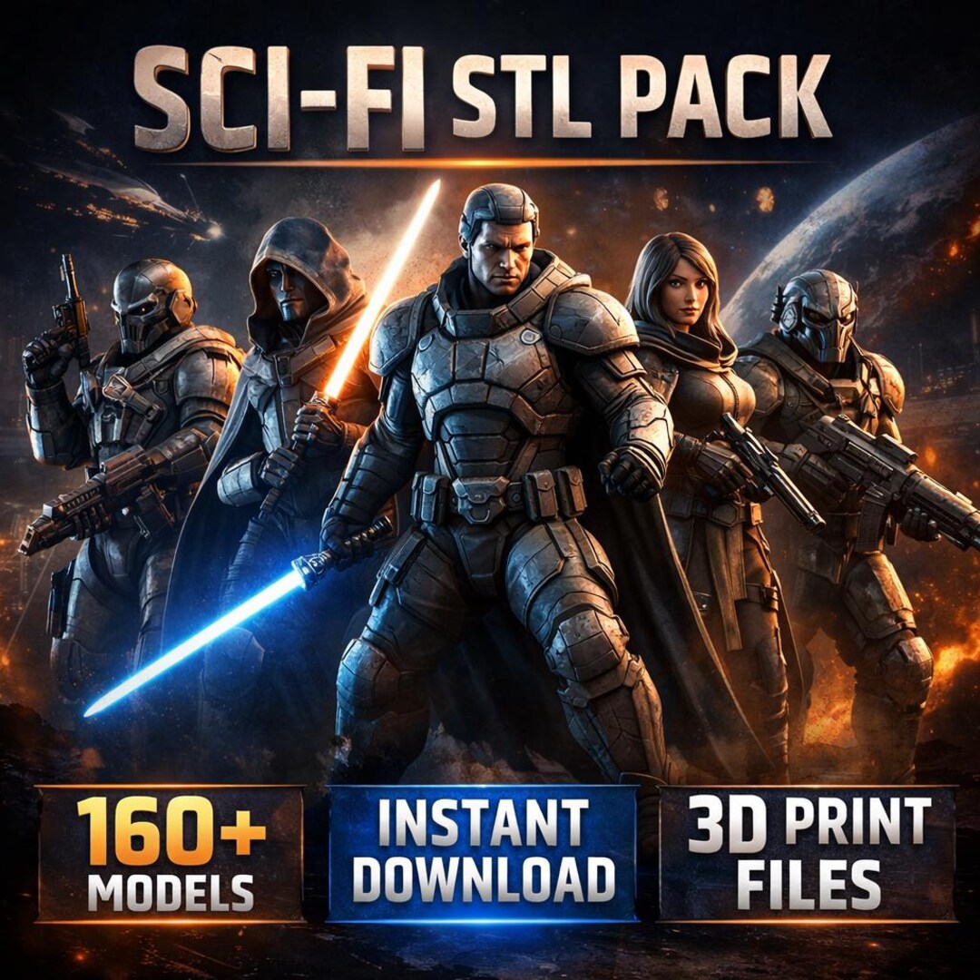 Sci-fi Characters STL Pack | 160+ 3D Printable Figures | Commercial STL ...