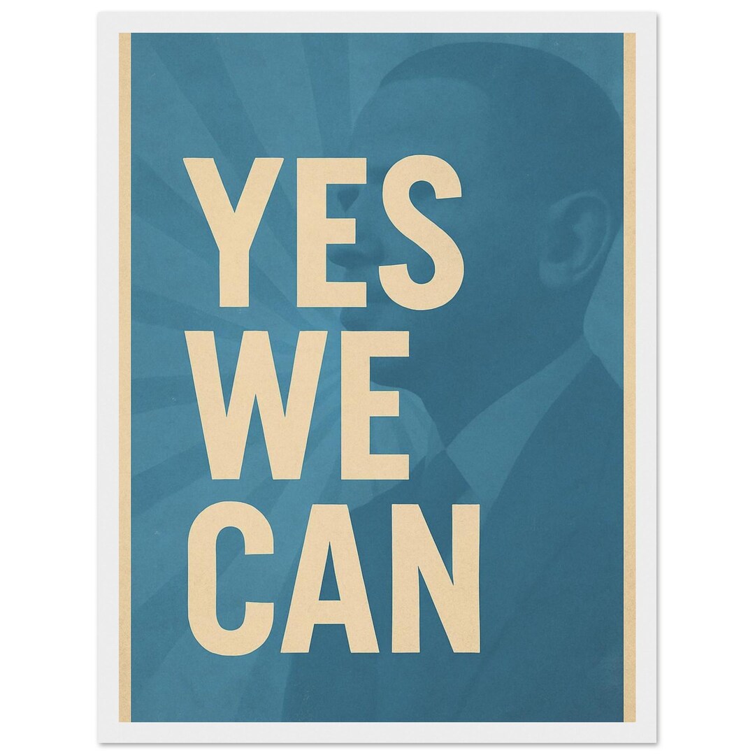 Yes We Can Poster | Matte Print in Wooden Frame (12x16") - Etsy