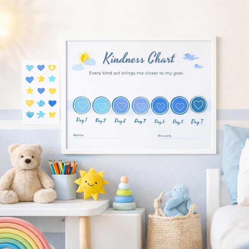 Kids Kindness Chart Printable | Positive Behavior Reward System ...