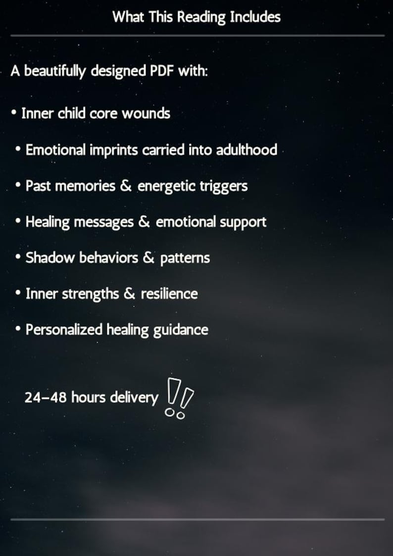 Inner Child Healing Reading | Wounds + Reframe | PDF | 24–48h - Etsy