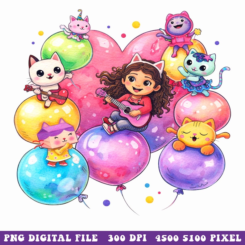Cute Gabby Cat PNG Clipart – Digital Dollhouse Art for T-shirts - Etsy