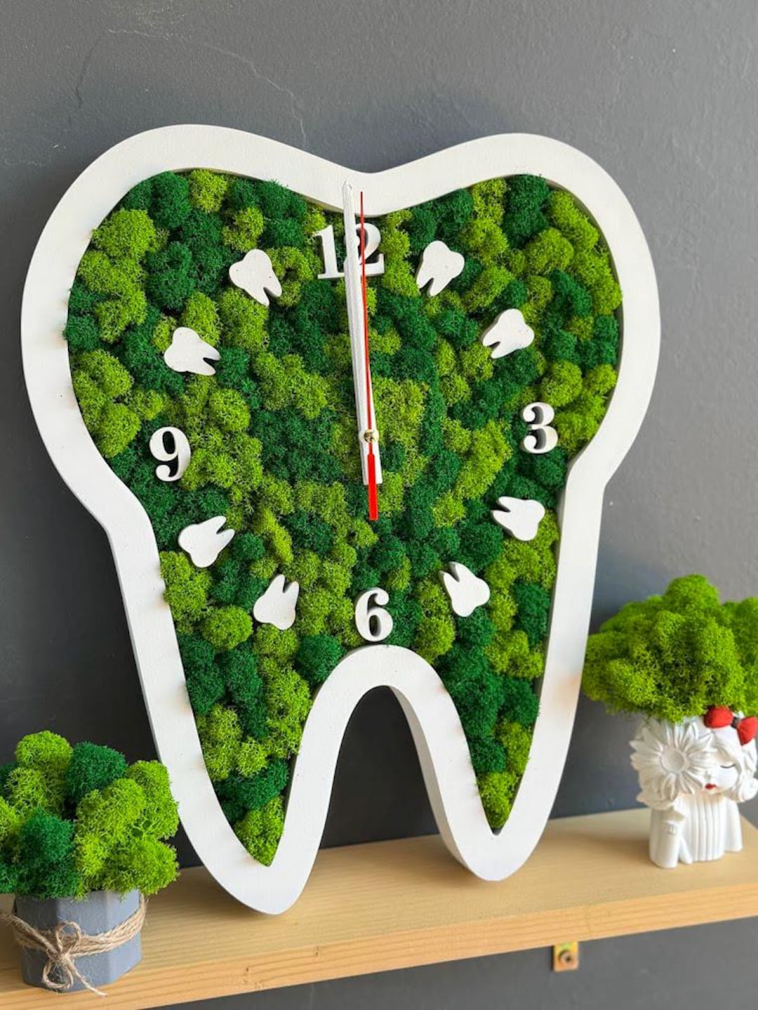 Dental Clock – Wooden Dental Wall Decor.ooth Clock-unique Gift for ...