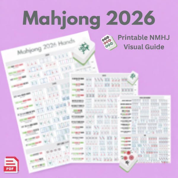 Printable 2026 Mahjong Card Pdf - Etsy