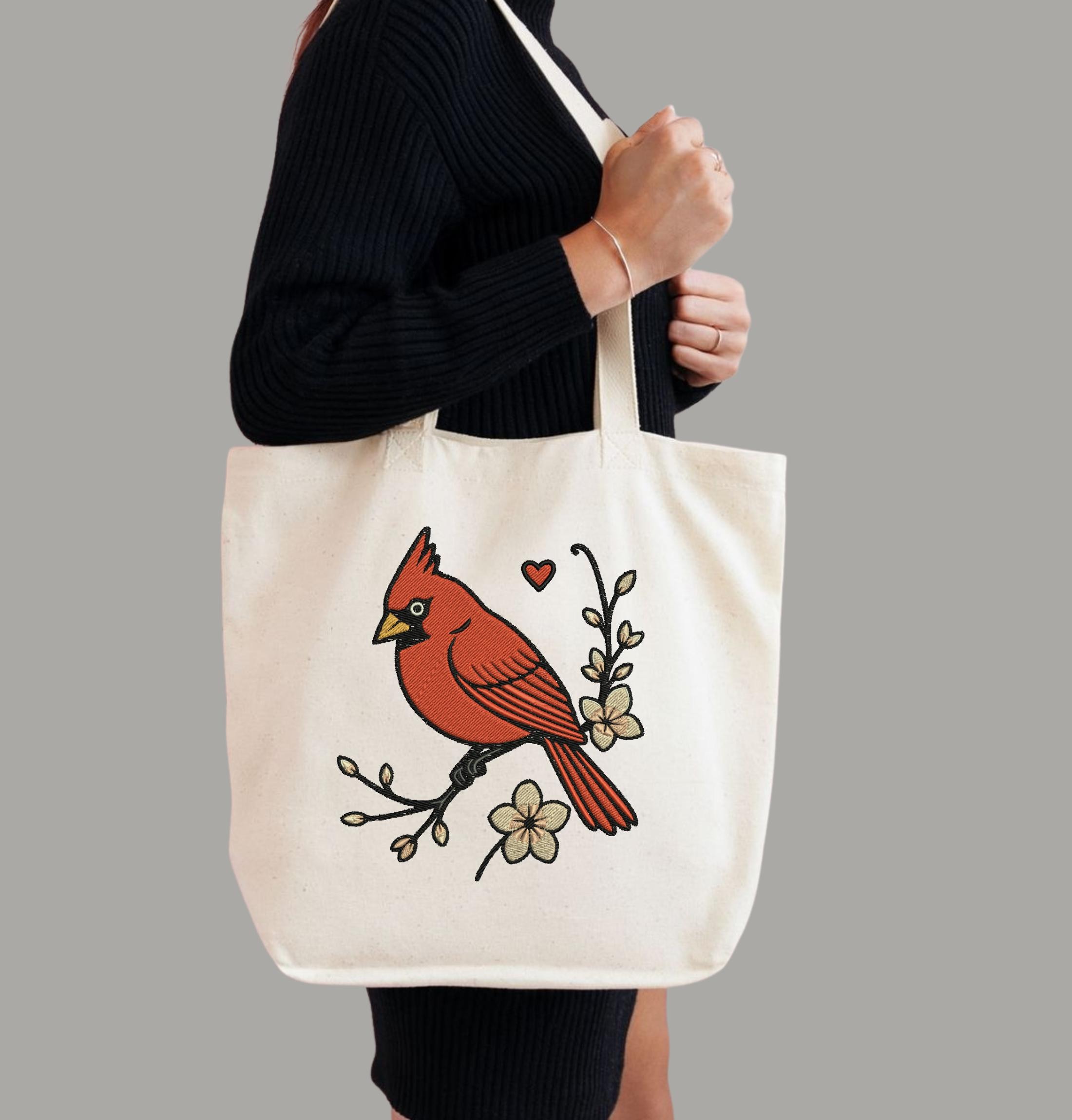 Red Cardinal Floral Embroidery Designs (digital Download) - Etsy