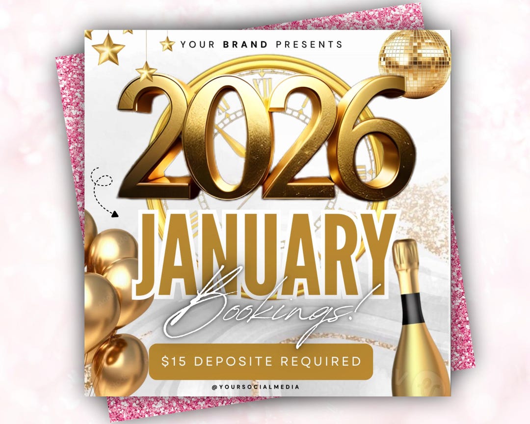 January Booking Flyer, January Flyer, January Book Now Flyer, Winter ...
