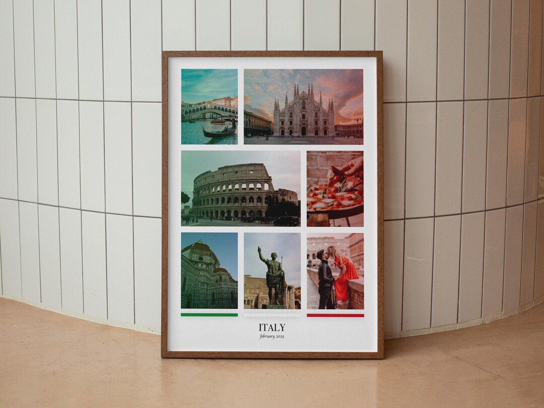 Personalized Travel Photo Collage, Custom Vacation Memory Poster, Made ...