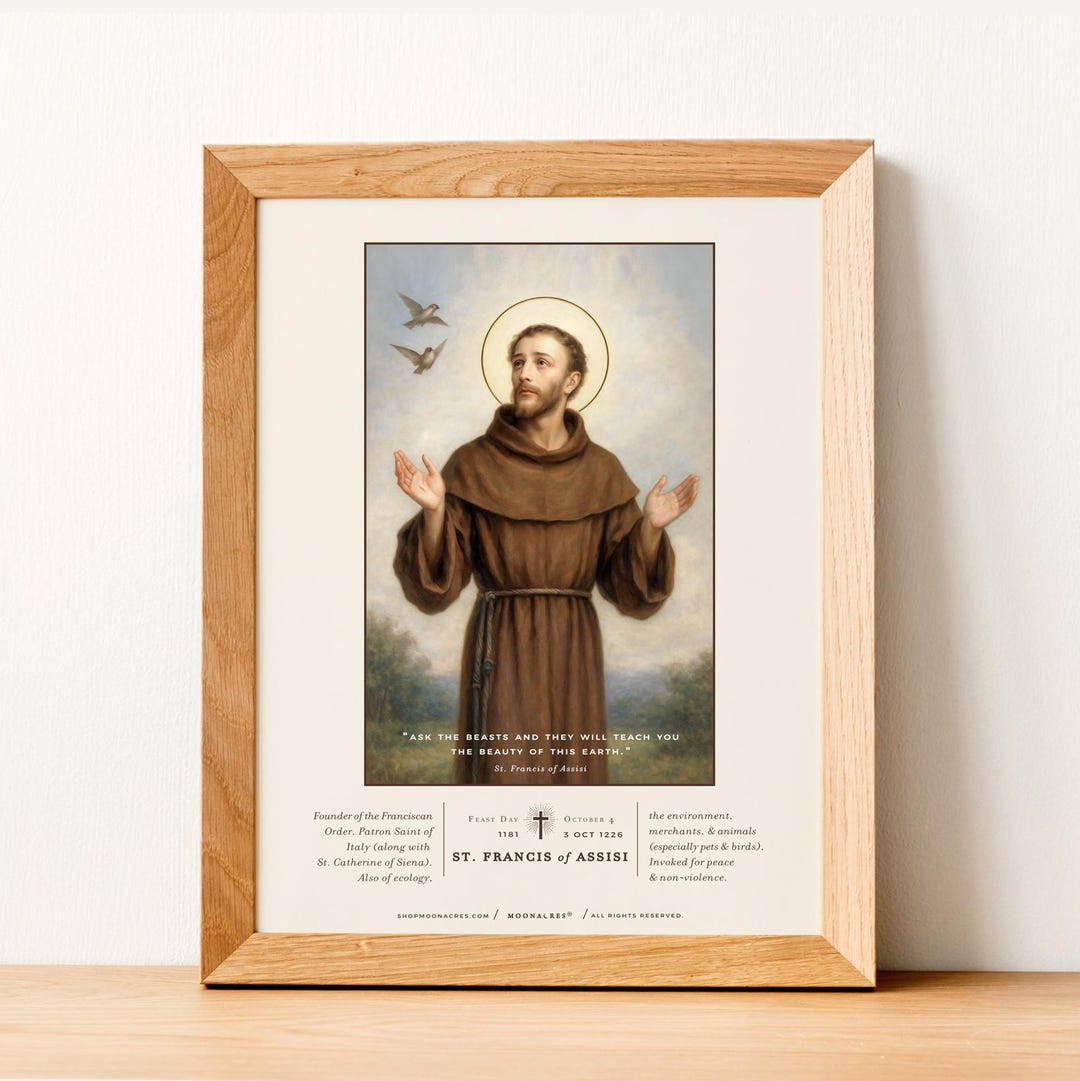 Saint Francis of Assisi Art Print | Catholic Patron Saint (digital ...