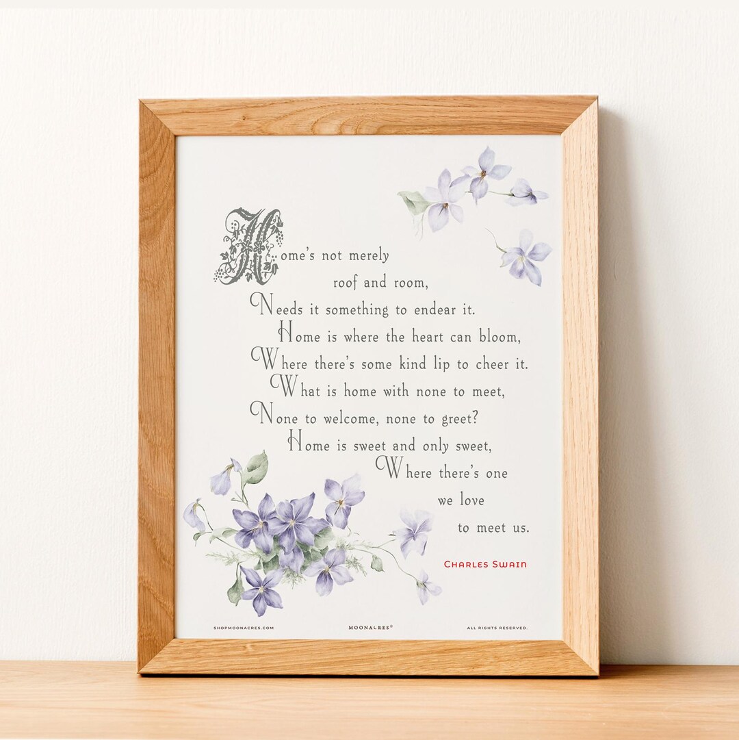 Charles Swain Poem Art Print | Watercolor Floral (digital Download ...