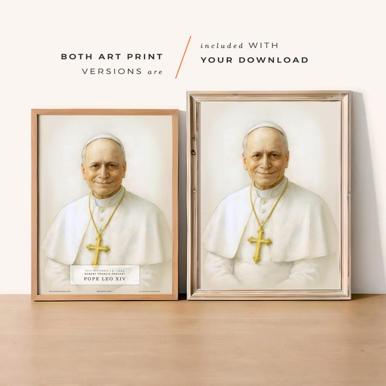Pope Leo XIV Portrait | Religious Watercolor Art Prints (digital ...