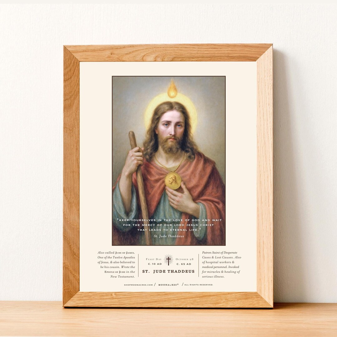 Saint Jude Thaddeus Portrait | Catholic Christian Art (2pc Printable ...