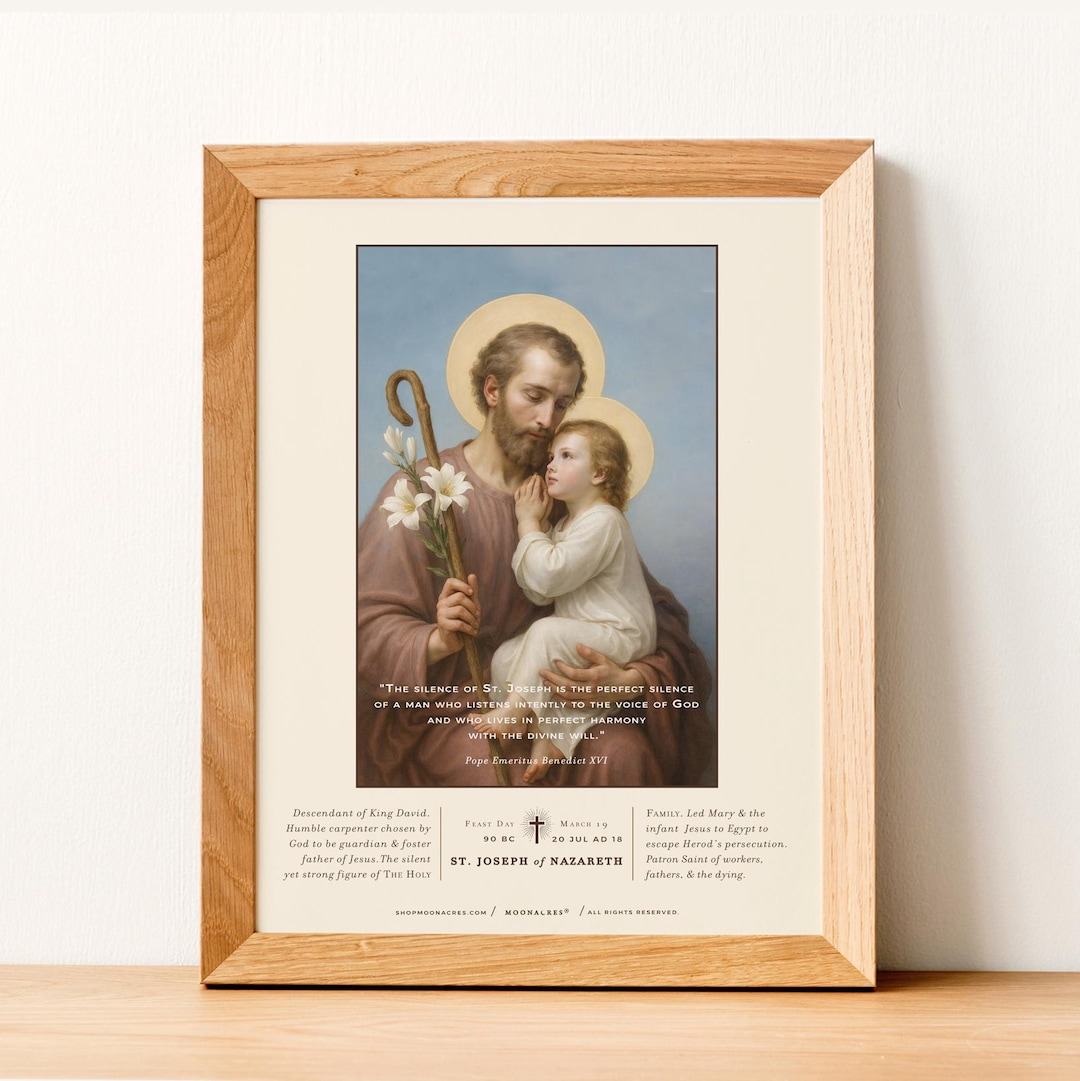 Saint Joseph and Christ Child Portrait | Holy Family Art (digital ...