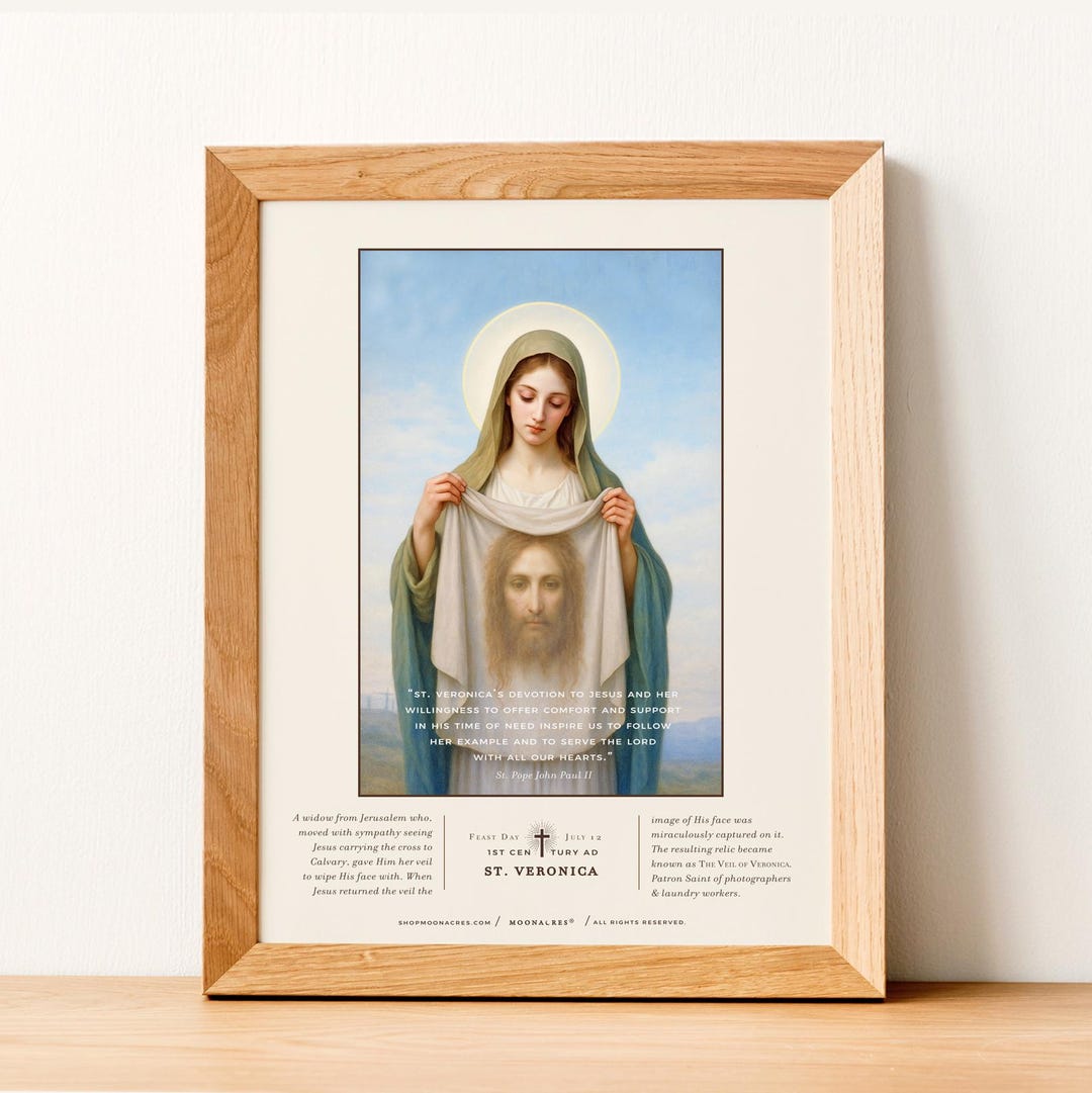 Saint Veronica | 2 Pc Set Printable Religious Catholic Art Portrait ...