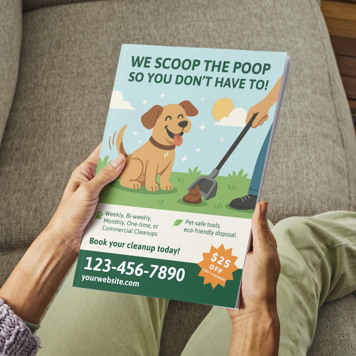 Poop Scooping Flyer Template Pet Waste Removal Service Marketing Kit