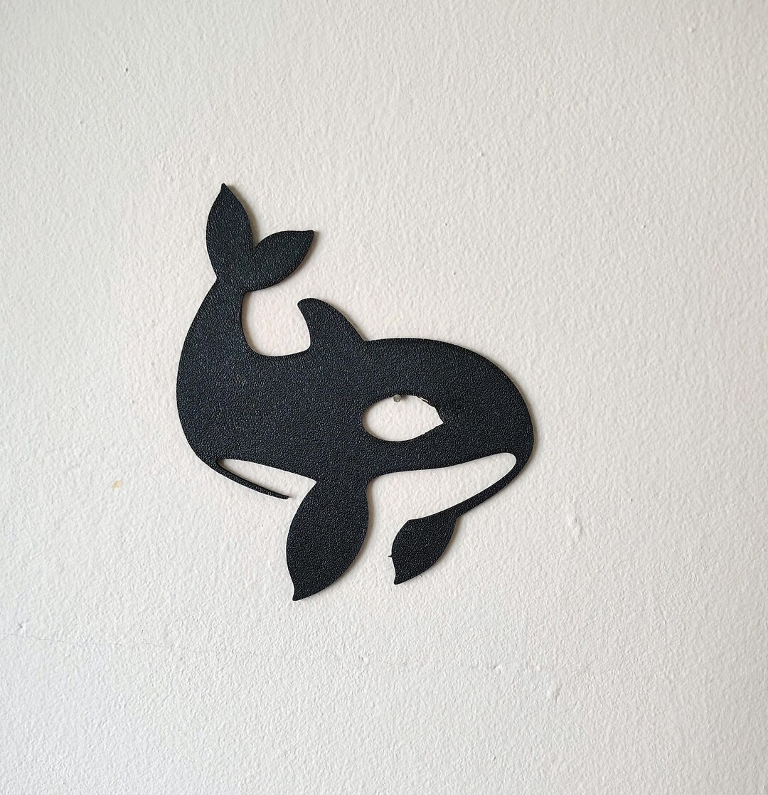 Orca Wall Art 3D Printed – 15 Cm / 6 Inch Whale Decor, PLA Custom Color ...