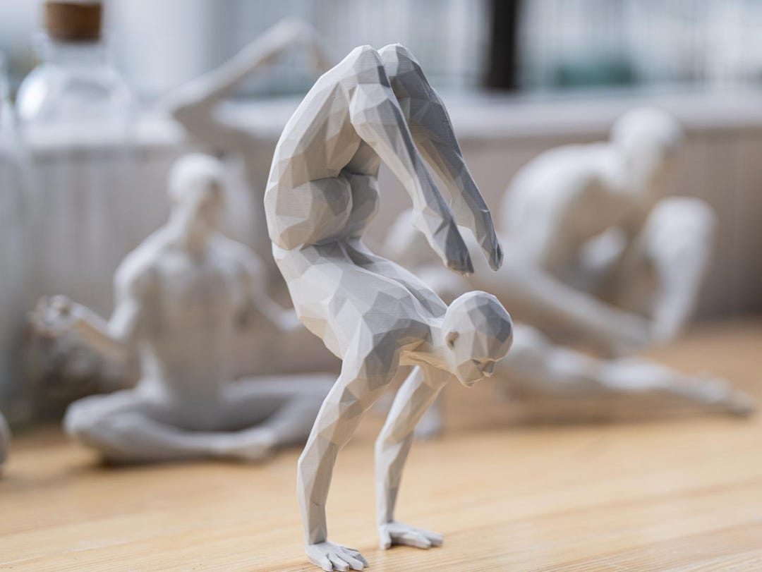 Yoga Headstand Man Statue 15 Cm / 5.9 in – 3D Printed Figurine, Zen ...