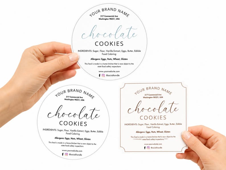Editable Cottage Food Label Template, Bakery Cookie Packaging, Canva ...