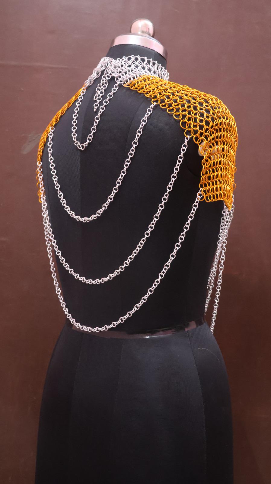 Medieval Chainmail Collar Shoulder Armor Adjustable Chainmail Chain ...