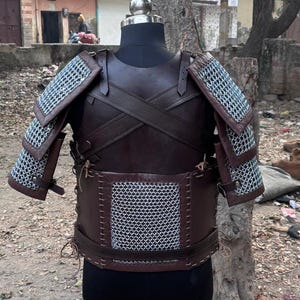The Witcher Geralt of Rivia Costume Leather Chainmail Armor Belt - Etsy