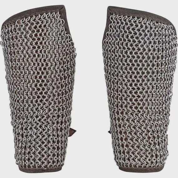 Medieval Leather Arm with Chainmail Wrist Guard Brace… - Gem