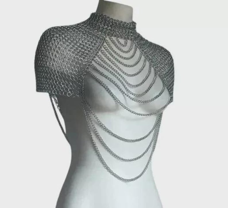 Medieval Chainmail Collar Shoulder Armor Adjustable Chainmail Chain ...