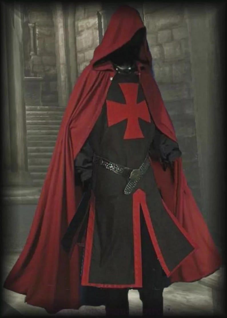 Medieval Templar Tunic & Cloak Renaissance Dress for Men LARP SCA - Etsy