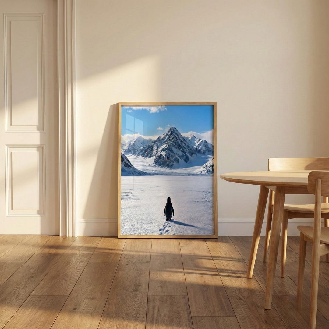 Nihilist Penguin Art, Existential Motivational Wall Decor, Minimalist ...