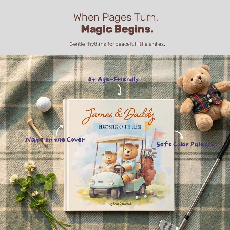 Personalized Golf Story Book for Daddy, Dad Gift From Baby Son, Fathers ...