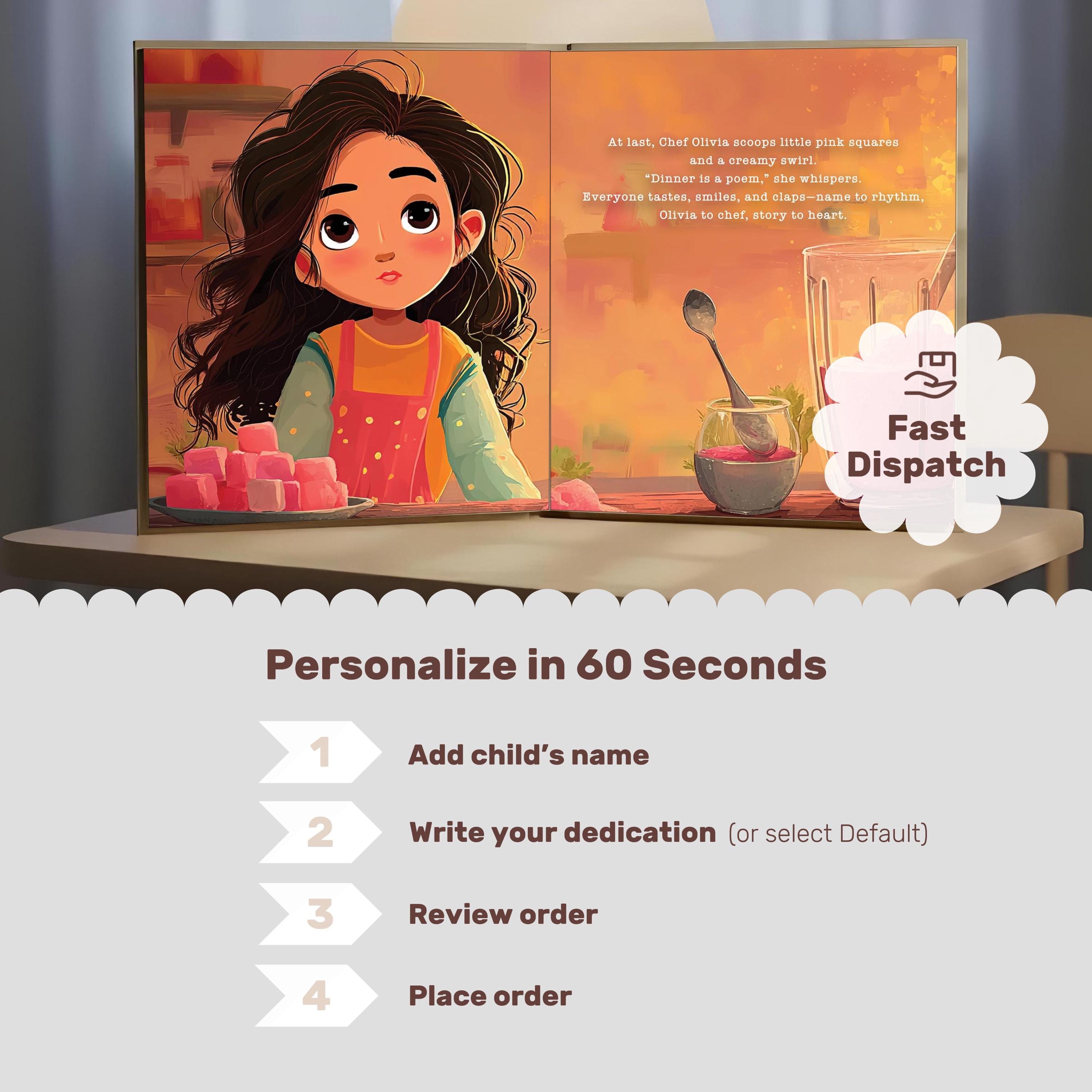 Personalized Girl Chef Storybook, Custom Name Kids Cooking Tale ...