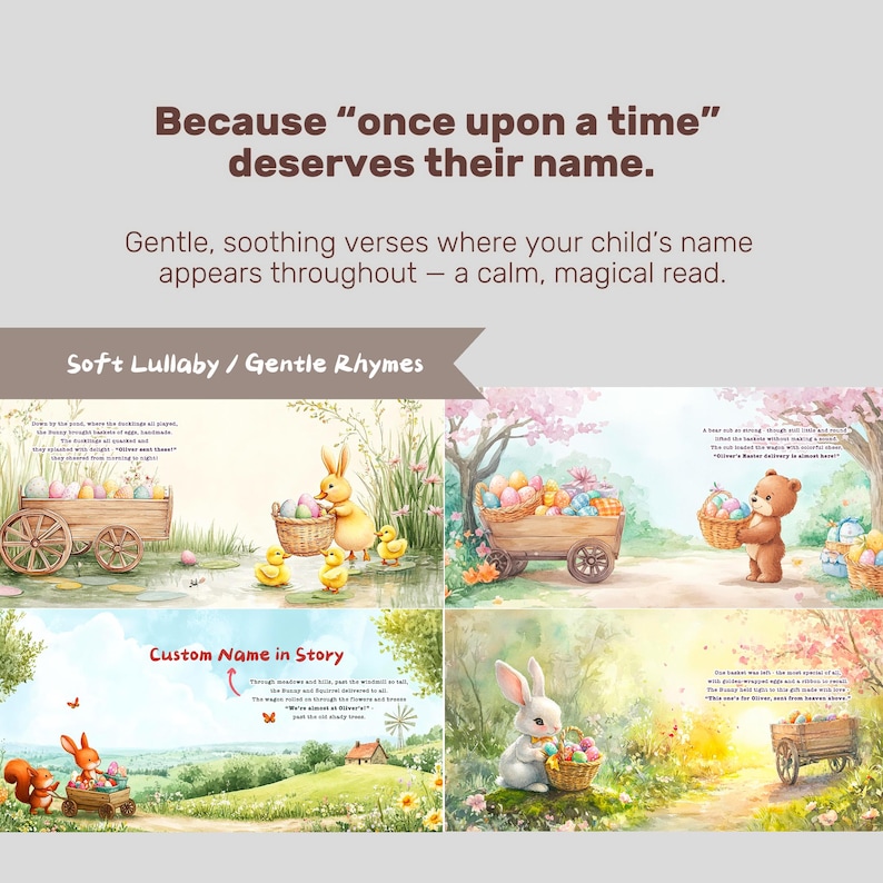 Personalized Easter Bunny Book, Custom Kids Adventure Story, Toddler ...