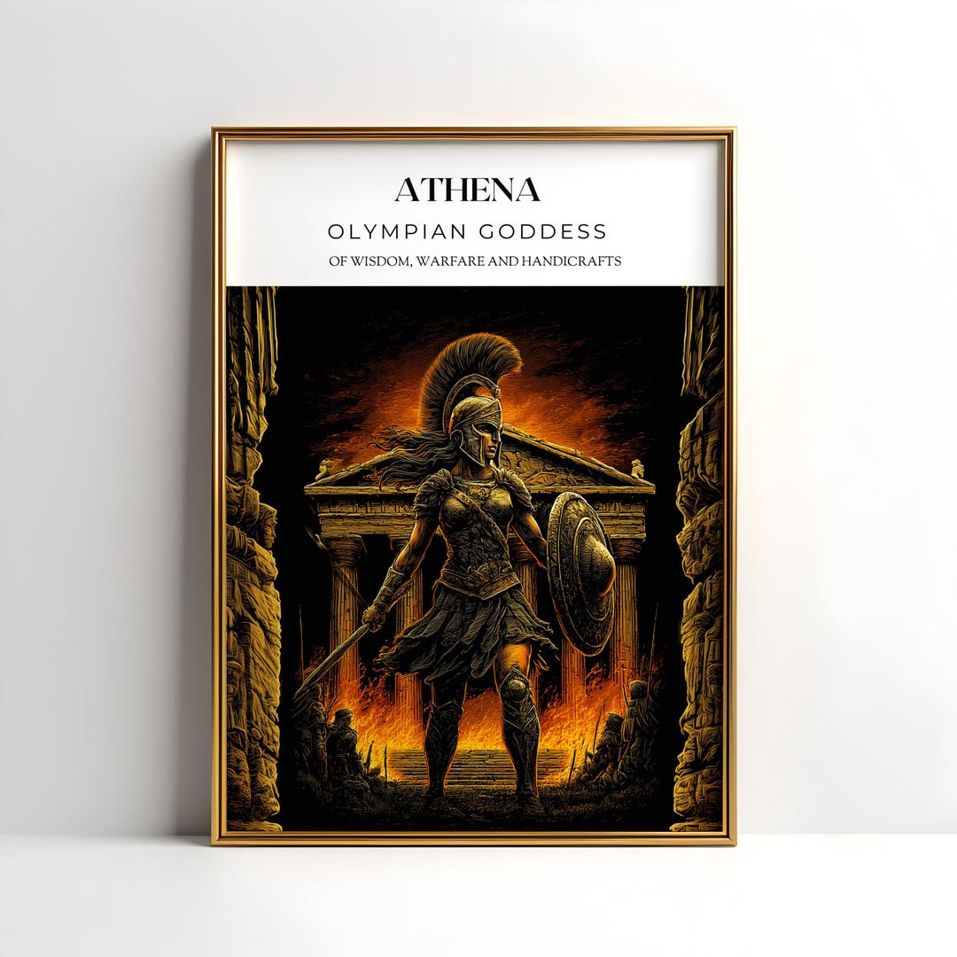 Athena Print, Greek Mythology Art - Etsy