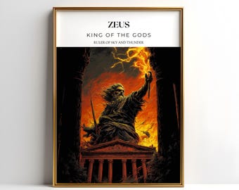 Greek Mythology Zeus Jupiter Wall Art Poster Print Download - Etsy
