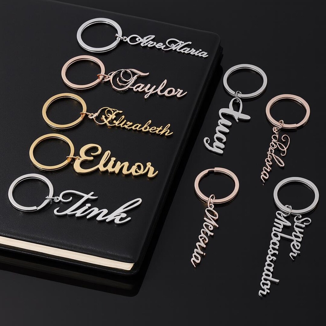 Custom Name Keychain – Personalized Stainless Steel Tag - Etsy