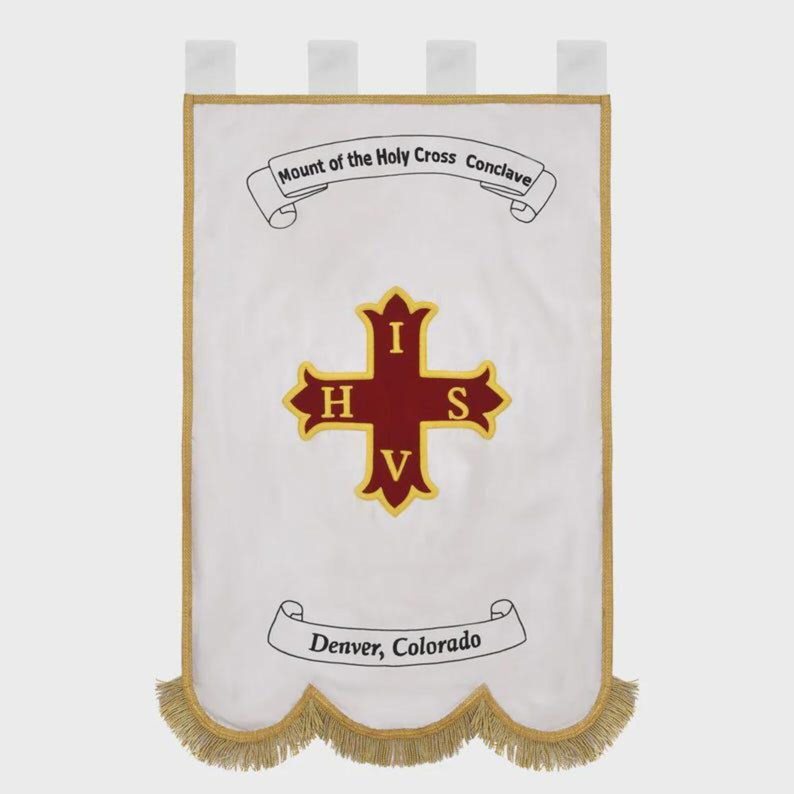 Custom Masonic Red Cross Banner: Gold Embroidered, Machine Embroidered ...
